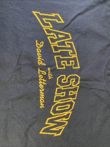 Late Show With David Letterman Vintage T Shirt Size Large Navy Blue | eBay