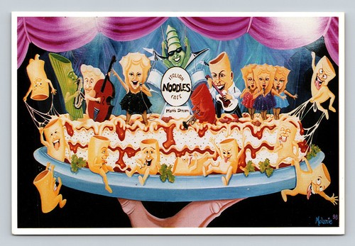 Vintage 1998 Noodles Italian Cafe Cartoon Pasta Band Postcard | eBay