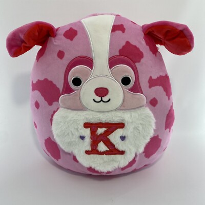 Squishmallow Albinia Pink 14” Plush Dog Letter Initial K Stuffed 💖 | eBay