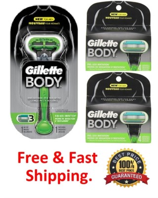 9 Gillette Body Razor Blades Replacement Refills Shaver Shaving ...