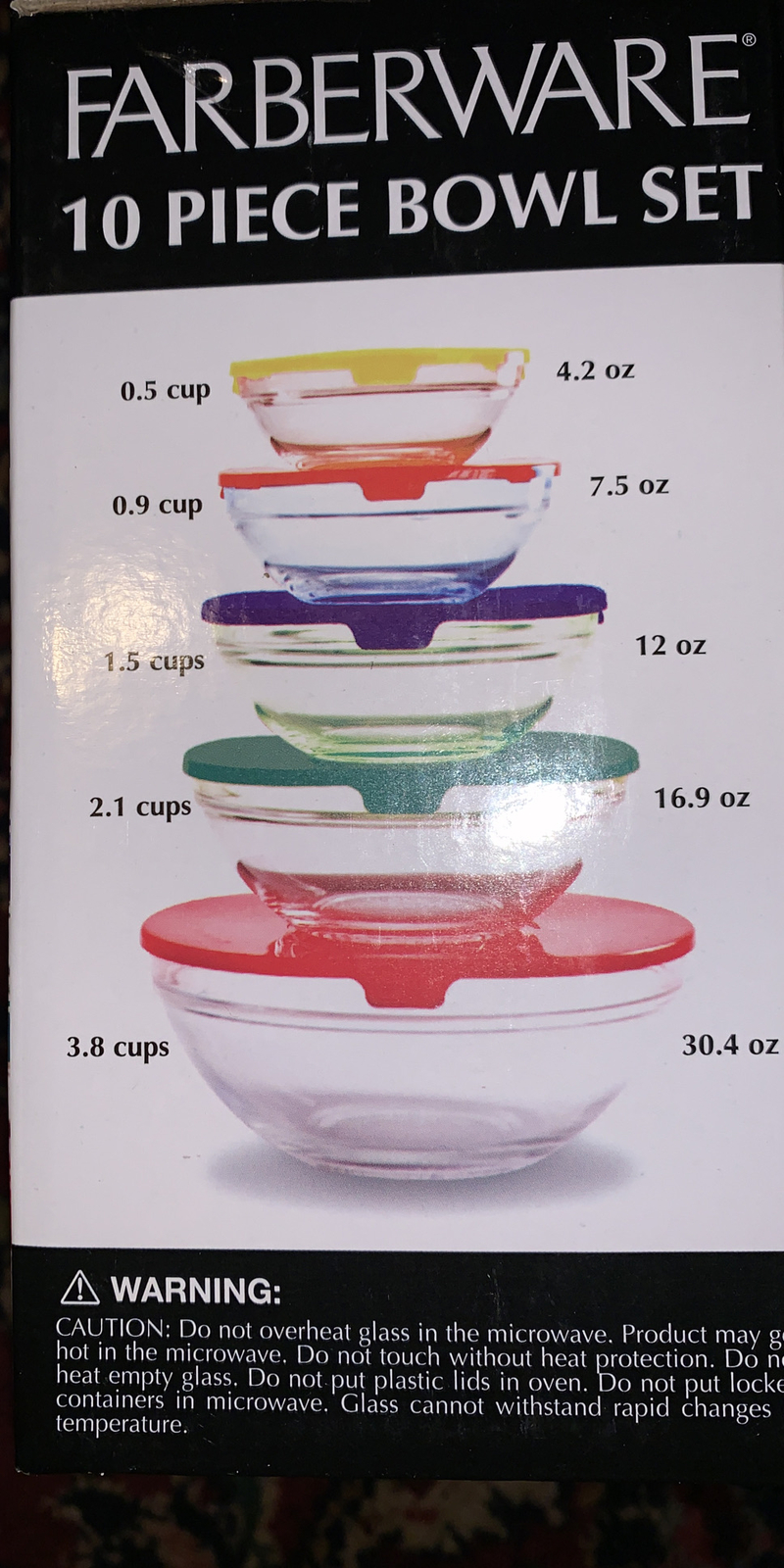 Farberware Fg8617 10-piece Food Storage Bowl Set 7x4x7 Multicolor for ...