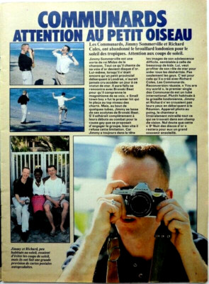 JIMMY SOMMERVILLE / COMMUNARDS = 1 PAGE 1986 FRENCH CLIPPING /COUPURE ...