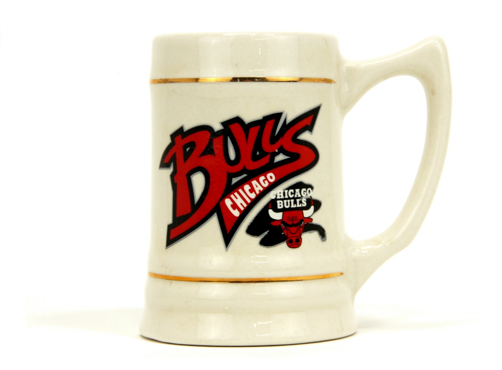Vintage NBA Chicago Bulls Beer Mug Gold Accents Large Logo 5" Tall | eBay