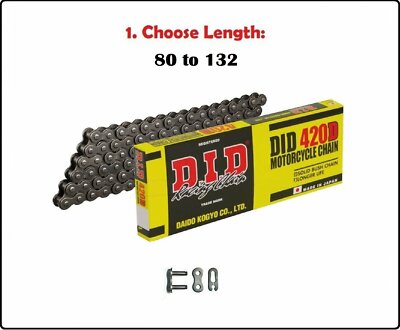 D.I.D DID 420 Standard Non-sealed Natural Drive Chain w/ Clip Master ...