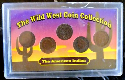 THE WILD WEST COIN COLLECTION INDIAN PENNIES FIVE COINS IN PLASTC 03 04 ...
