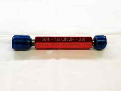 3/4 16 UNJF 3B THREAD PLUG GAGE .75 .750 .7500 GO NO GO P.D.'S = .7094 ...