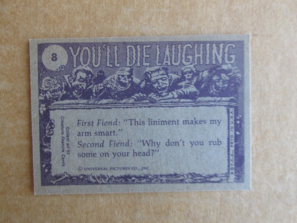 1973 TOPPS YOU'LL DIE LAUGHING CARD SINGLES COMPLETE YOUR SET PICK ...