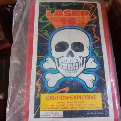 LABEL ONLY!! PER Ebay Vintage Dot C LASER skull firecracker BRICK LABEL ...