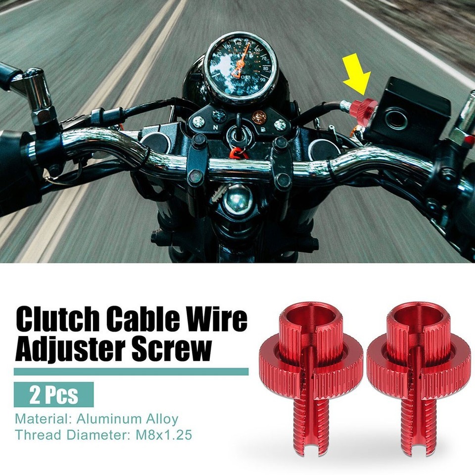 Clutch Screw Screw Bolt Or Any Bikes Red 2Pcs Aluminum Alloy Cable Wire ...