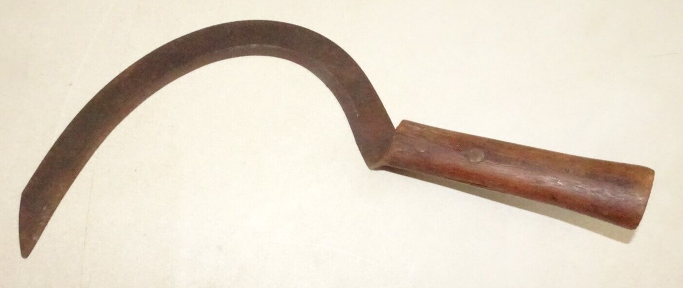Shapleighs Hammer Forged Vintage Hand Sickle & Hickory Handle Scythe ...