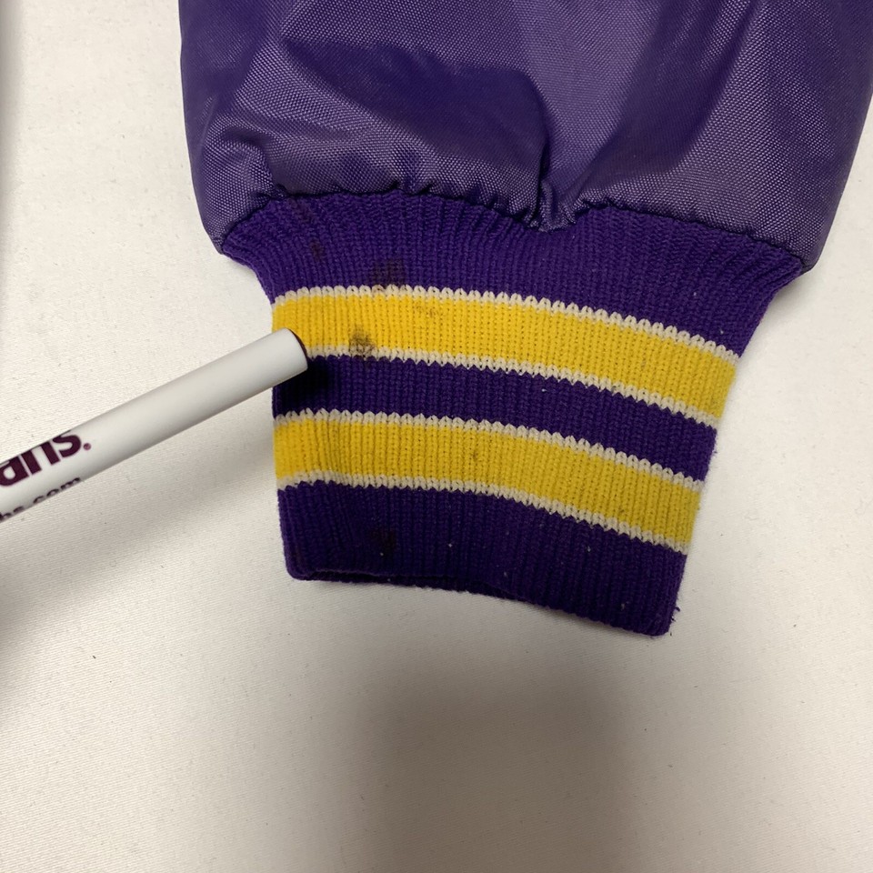 Vtg Nylon Varsity Jacket Sz Large Purple Baseball P Patch Made in USA ...