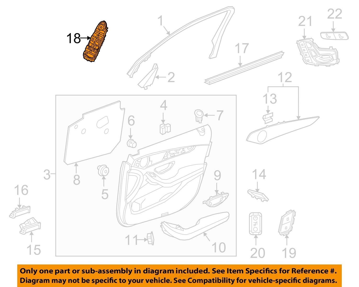 MERCEDES OEM 16-18 GLC300 Front Door-Window Switch Left 20590568119051 ...