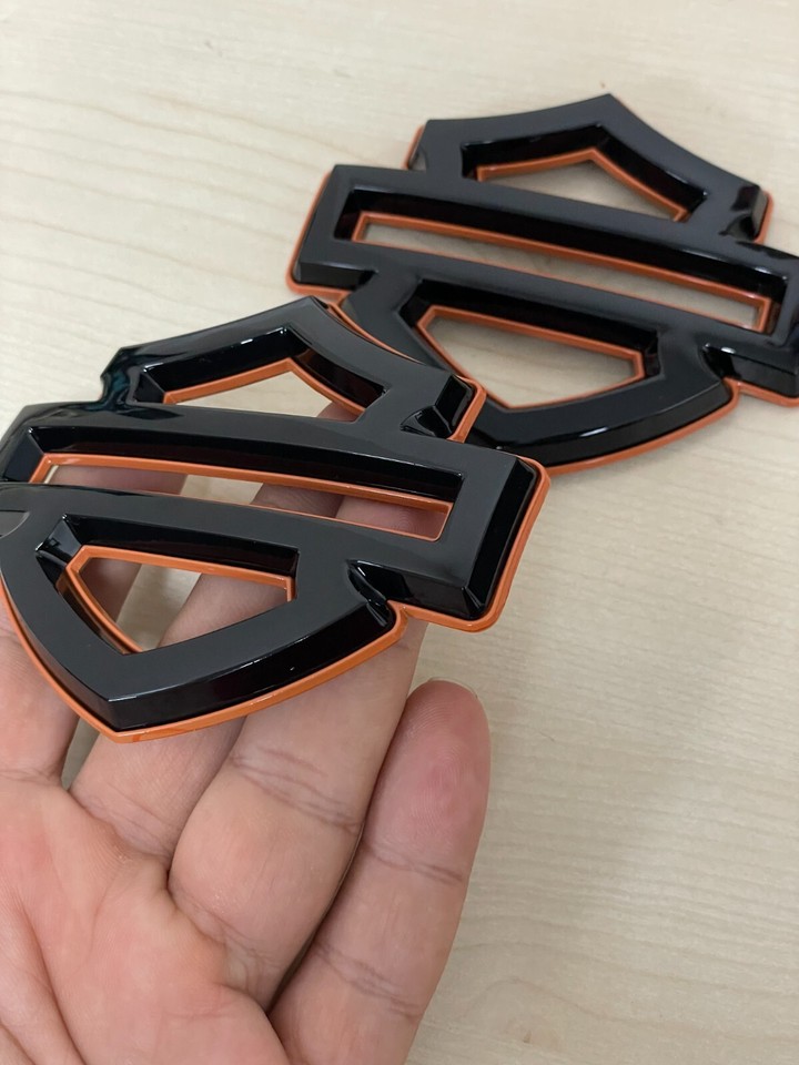 Harley Davidson CVO Emblems, Orange & Black Metal sized for Gas Tank ...