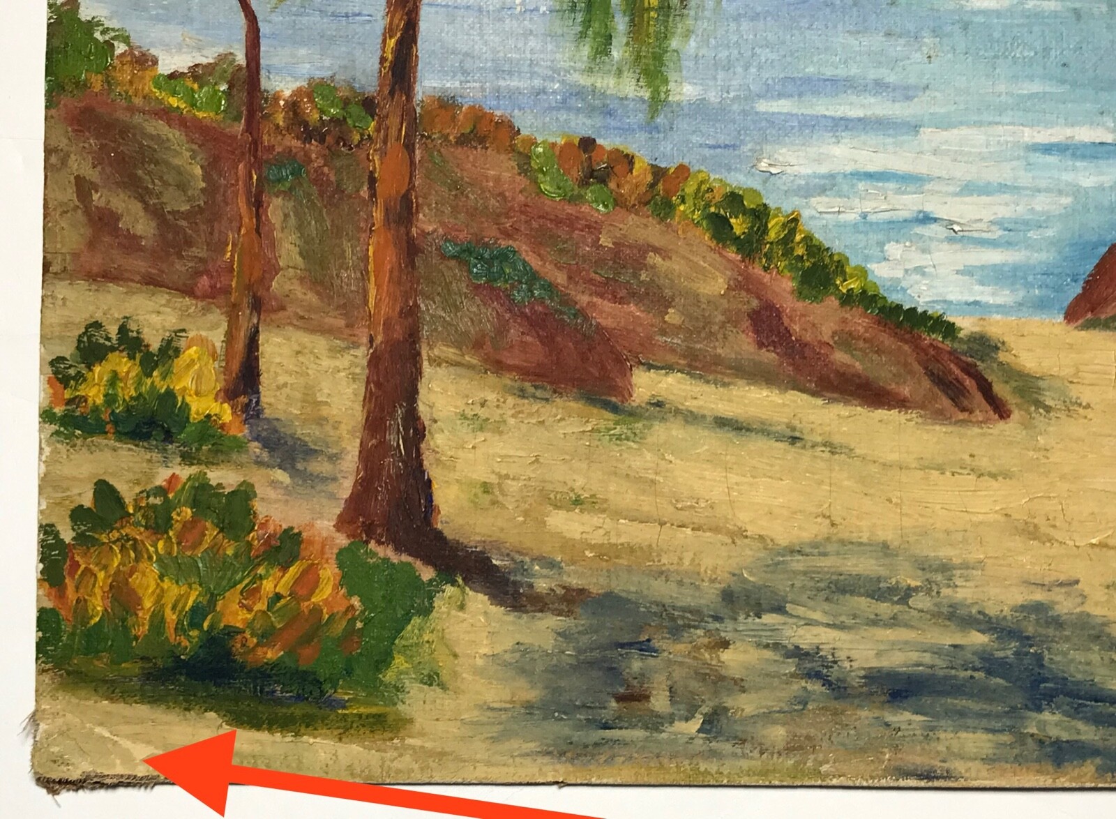 At the Beach Landscape Dunes Eucalyptus Sea Oil Painting Harold Weidman ...