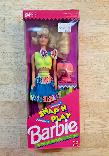 VTG 1991 Snap N Play Barbie W/Snap on Tops & Skirts Mattel # 3550, New ...