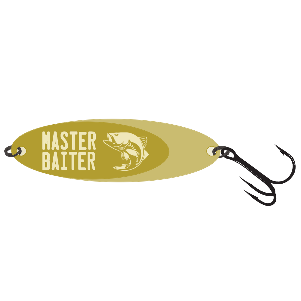 'Master Baiter' Funny Fishing Lure Custom Engraved Design Spoon Gift | eBay