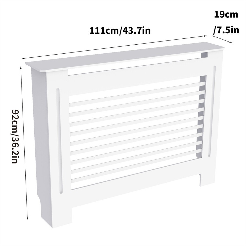 92cm Tall Radiator Cover White Wall Cabinet MDF Modern Wood Cabinet ...