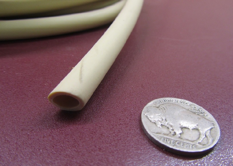 Gum Rubber Tubing, 45 Shore A, Tan, 3/8" x 1/4" x 1/16" Wall x 10 Ft ...