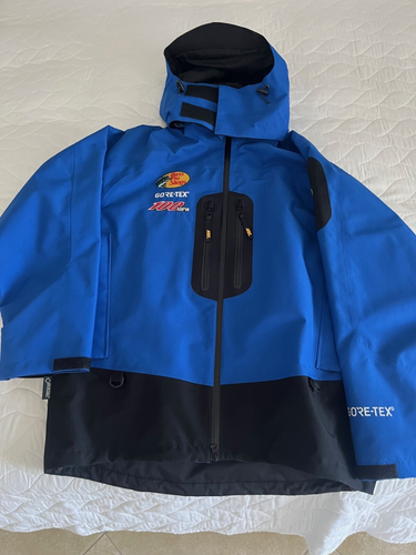 Bass Pro Shops 100MPH Gore-Tex Rain Jacket Blue Hooded Medium Fishing ...