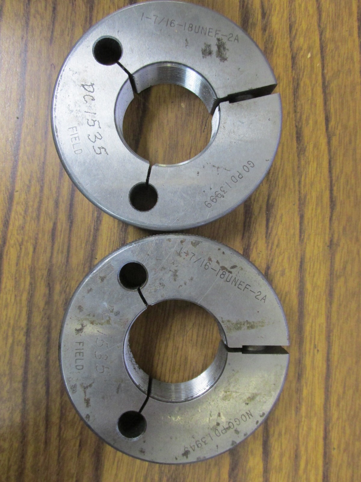 Go & No Go Thread Ring Gage Set 1-7/16"-18 UNEF-2A | eBay