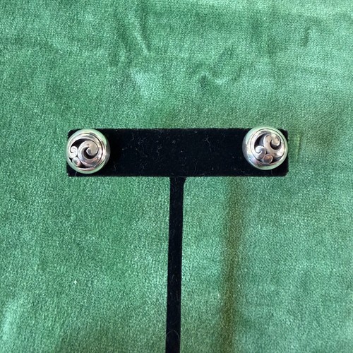 Brighton Contempo Stud EARRINGS Silver Plated Round Dome Swirl Design ...