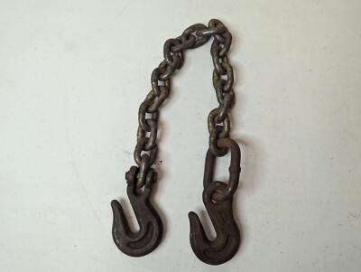 Vintage Heavy Duty Industrial Chain with Dual Forged Hooks | eBay