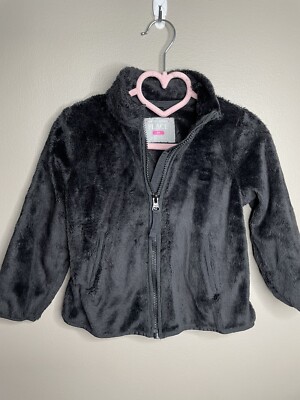 THE CHILDREN’sS PLACE Girls Size 2T Black Fuzzy Jacket | eBay