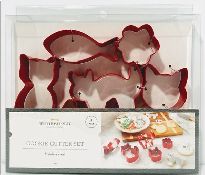 Threshold Target Cat Cookie Cutters Stainless Steel Red Set of 5 - NEW ...