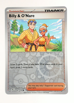 Billy & O'Nare 142 Pokemon SV09 Journey Together Common NP Reverse Foil ...