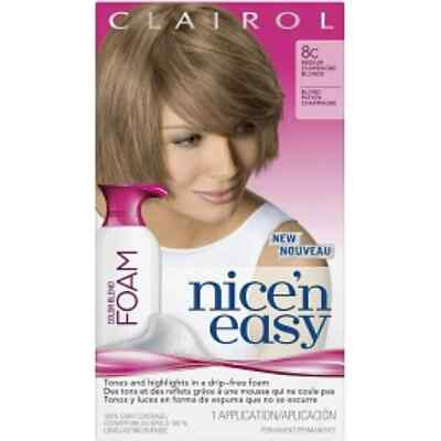 Clairol Nice'n Easy Hair Color Blend Foam, 8C - Medium Champange Blonde ...