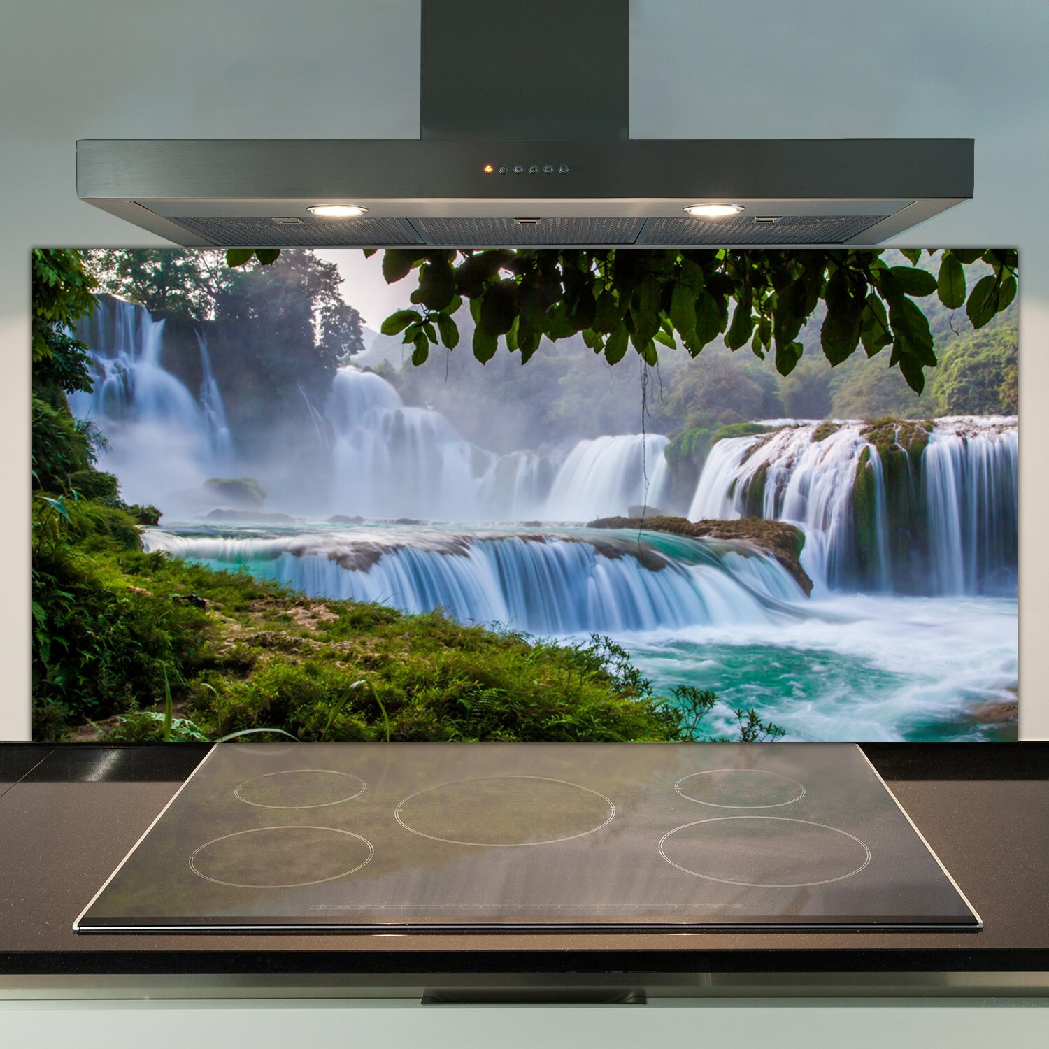 Glass Kitchen Splashback Heat Resistant 100x50 Waterfall Jungle ...