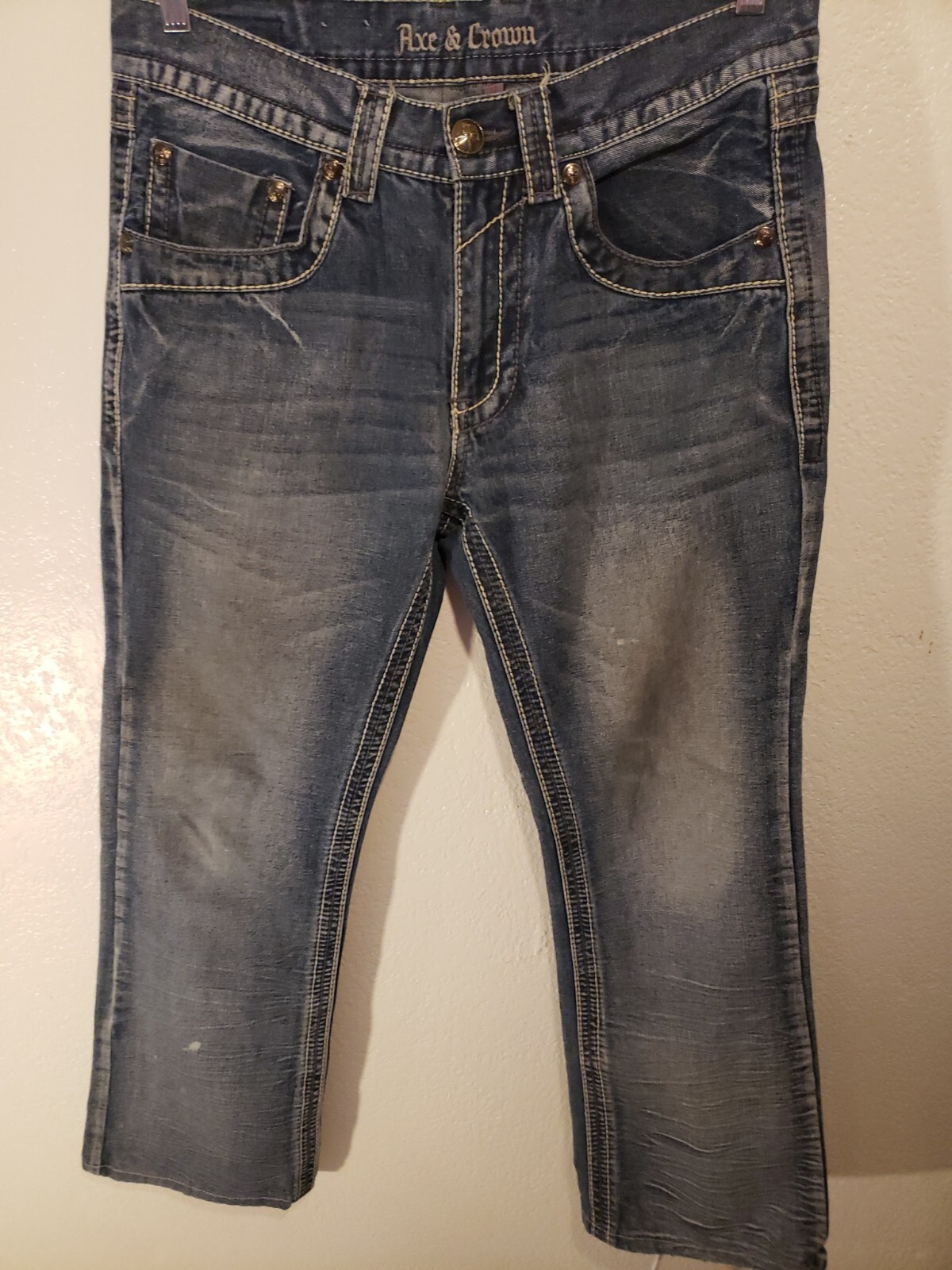 Axe and Crown Jeans Men’s 34x32 Straight Leg Medium Wash Blue Denim | eBay