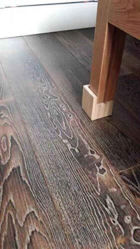 Pack Of 4 Bed Risers Square Wood Color Furniture Risers Add 2" Height ...