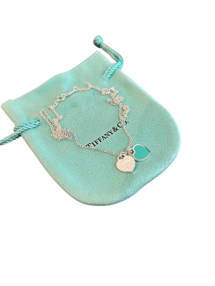 Return to Tiffany Mini Blue Heart Tag Necklace Tiffany & Co 18” | eBay