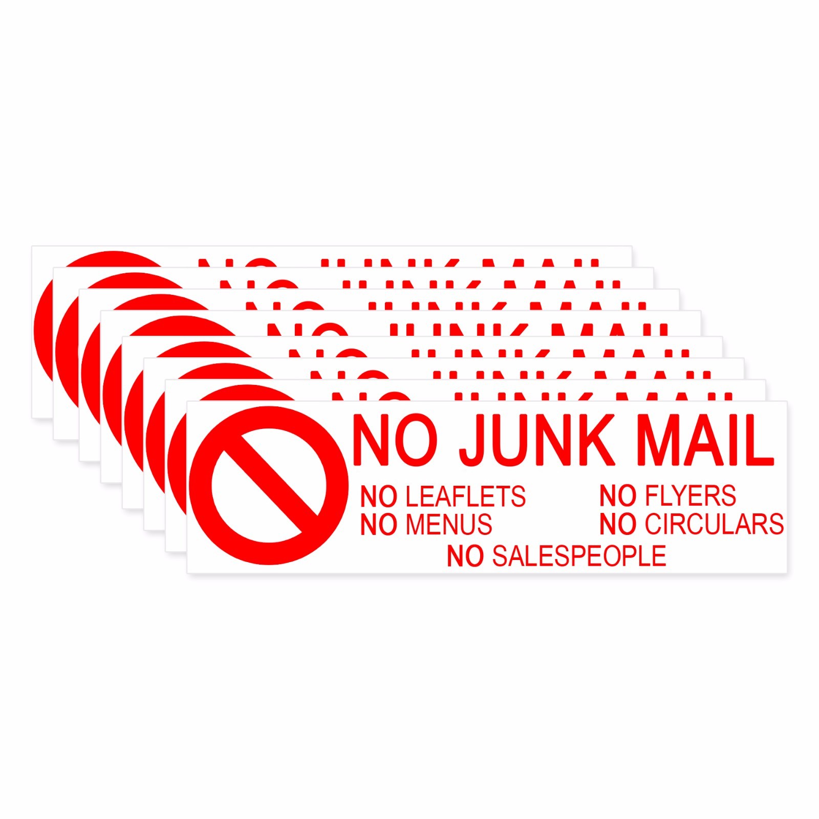 No Junk Mail Door Sticker Sign No Leaflets, Menus, Flyers, Salespeople ...