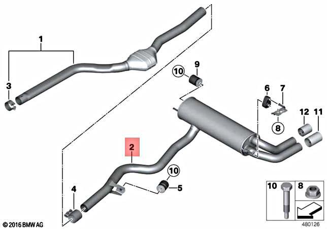 Genuine BMW F34 320d 320dX Hatchback Rear Silencer 18308597046 | eBay