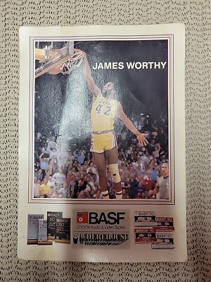 1984 BASF James Worthy #42 5X7 Rookie Basketball Card 🔥 Lakers | eBay