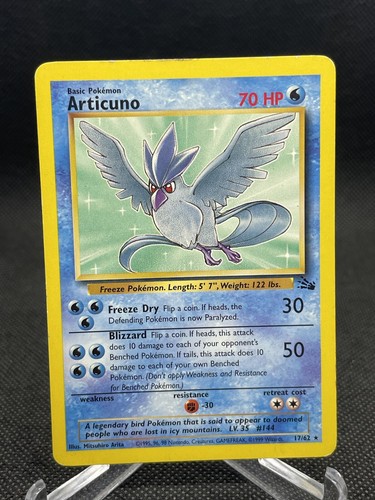 Pokémon TCG Articuno 17/62 Fossil Non Holo Rare Moderately Played Free ...