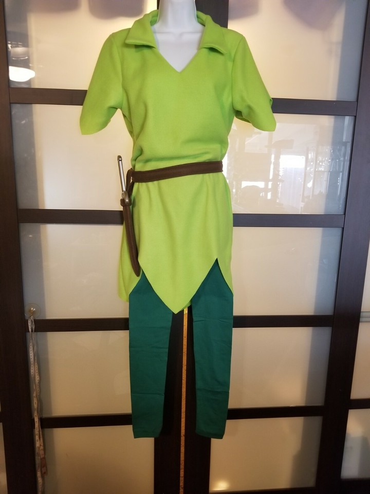 Peter Pan costume Custom made Cosplay Tunic hat belt sheath dagger shoe ...