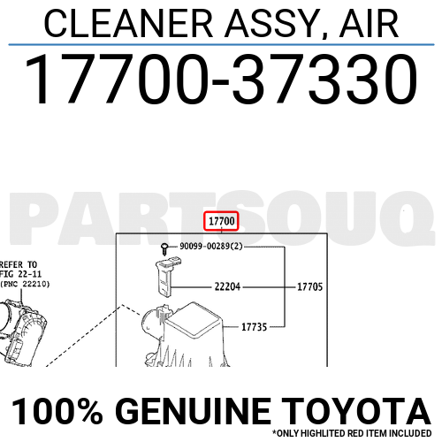1770037330 Genuine Toyota CLEANER ASSY, AIR 17700-37330 | eBay