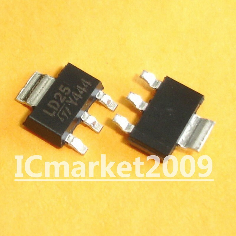 10 PCS LD1117S25CTR SOT-223 LD25 LD1117 Low Drop Positive Voltage ...