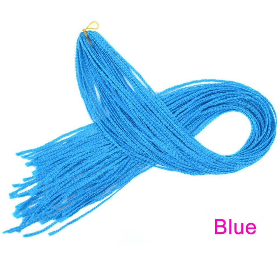 28" Thin Long Box Braids Crochet Braiding Hair Extensions Micro Dreads ...