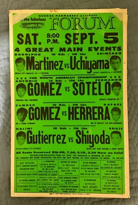 BOXING POSTER RODOLFO MARTINEZ • RAFAEL HERRERA • FAMOSO GOMEZ • SEPT ...