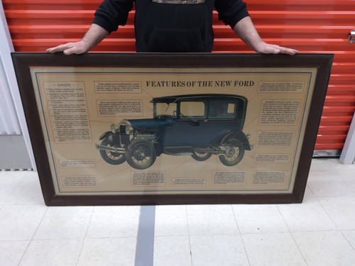 ORIGINAL 1928 VINTAGE FORD DEALER SHOWROOM MODEL A POSTER ADVERTISING ...