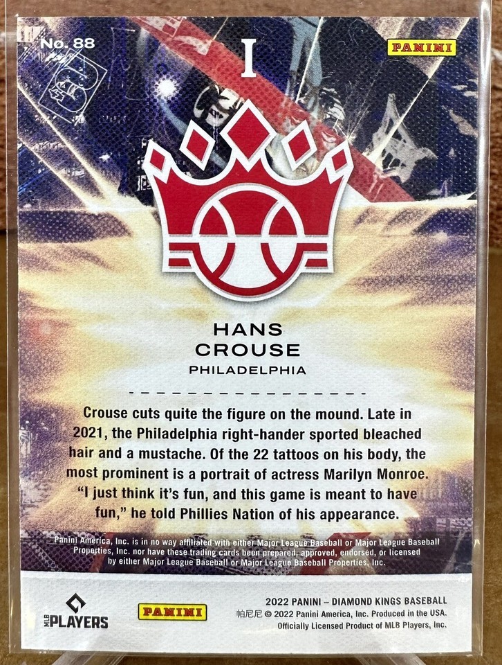 2022 Diamond Kings - Hans Crouse (RC) - Tier I Rookie - Philadelphia ...
