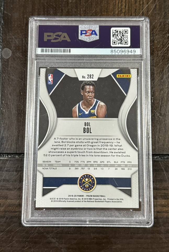 Bol Bol Signed RC Trading Card Panini Prizm PSA DNA Slab Auto NBA ...