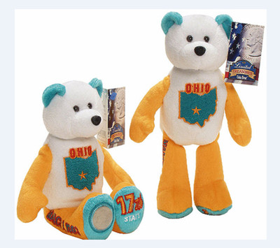 COIN BEAR #17 OHIO Plush State Quarter Collectible 9" Bear Limited ...