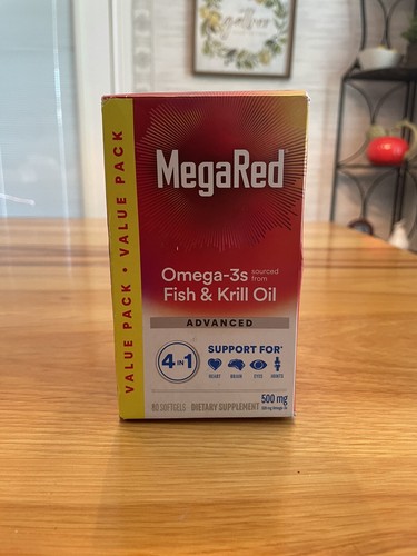 NEW MegaRed Omega-3s Fish Krill Oil Advanced Ultra Strength 900 MG ...