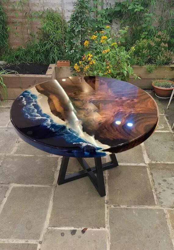 Epoxy Wooden Table Top, Epoxy Dining Table Epoxy Resin River Table ...