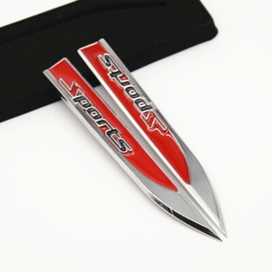 Red Car Fender Sticker Dagger Sports Metal Decoration Decal Emblem ...